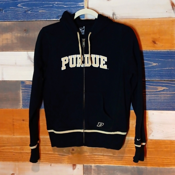 Nike | Tops | Nike Purdue Zip Front Hooded Jacket S | Poshmark